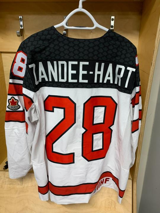 **Micah Zandee-Hart Game-Worn Team Canada Jersey** | Powered by Givergy